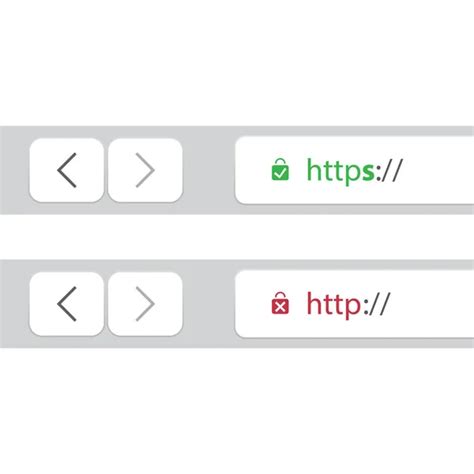 Browser Address Bars Showing Secure And Insecure Web Addresses Secure