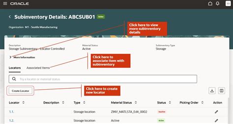 Manage Subinventories And Locators On Redesigned Pages