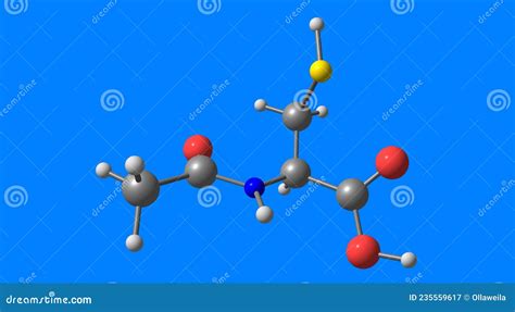 Acetylcysteine Molecular Structure 3d Flat Model N Acetylcysteine