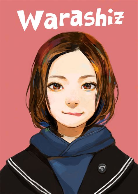 Safebooru 1girl Absurdres Badge Biting Bob Cut Brown Eyes Brown Hair