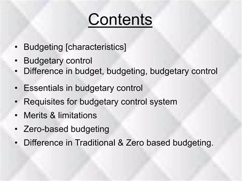 Budget Budgeting And Budgetary Control Pptx