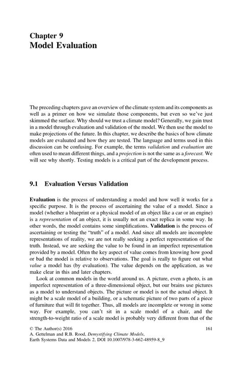 Pdf Model Evaluation