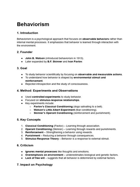 Behaviorism And Functionalism Pdf Behaviorism Psychology