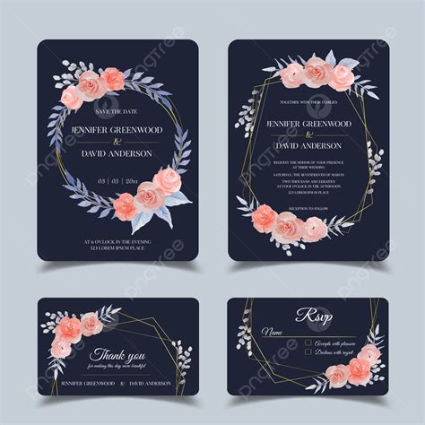 수채화 결혼식 초대장 템플릿 템플릿 Psd 다운로드 디자인 자료 다운로드