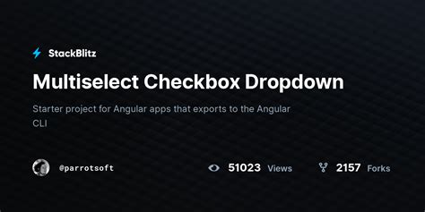 Multiselect Checkbox Dropdown Stackblitz
