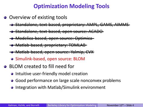 Ppt Blom Berkeley Library For Optimization Modeling Powerpoint
