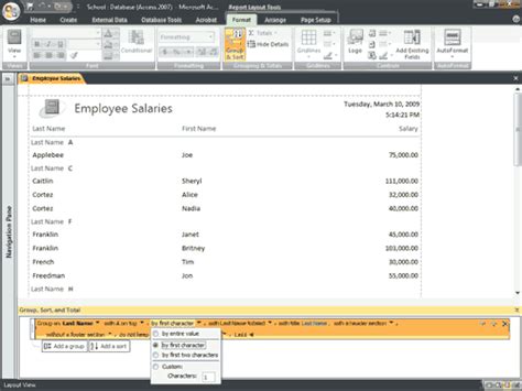 creating microsoft access reports