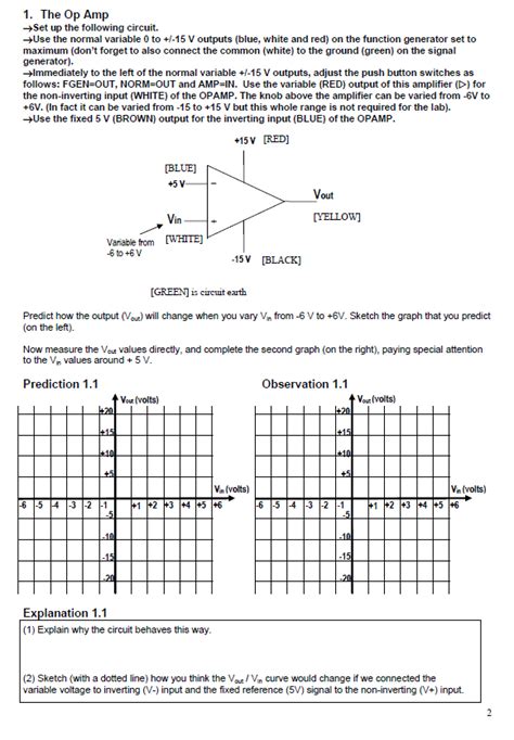 Solved Lab 6 Operational Amplifiers NAME DATE LAB DAY Chegg Com