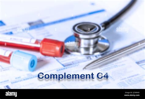 Complement C4 Testing Medical Concept Checkup List Medical Tests With Text And Stethoscope