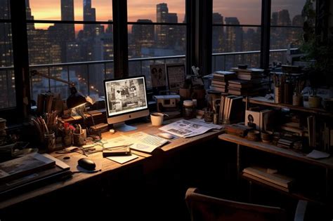 Premium Ai Image Modern Office Workspace Generative Ai