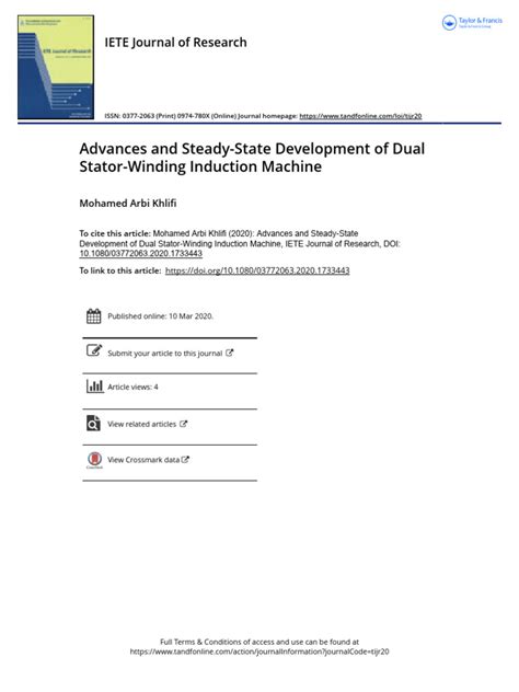 Advances And Steady State Development Of Dual Stator Winding Induction Machine Pdf Electric