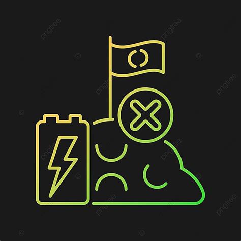 Darkthemed Gradient Vector Icon Depicting Landfills Without Batteries Vector Color Symbol
