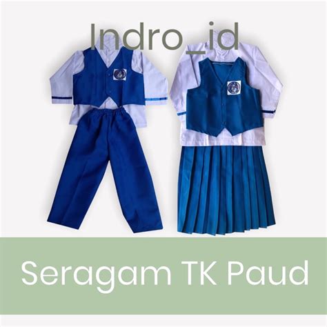 Jual Seragam Tk Nasional Panjang Biru Putih Indonesiashopee Indonesia