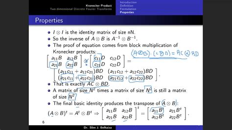 Lecture33 43 The Kronecker Product Part I Math405 Learning From