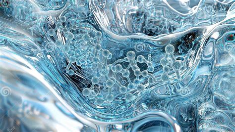 Dynamic Molecular Environment Captured Under A Microscope Generative Ai Stock Illustration