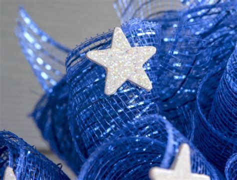 4th Of July Deco Mesh Wreath With Sparkly Stars Diy Candy
