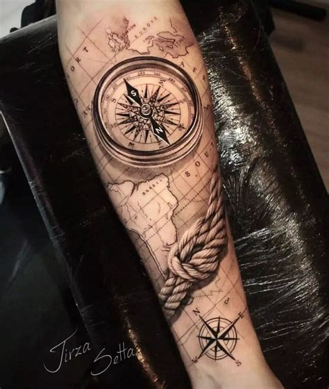 Vintage Compass Tattoo Compass And Map Tattoo Nautical Compass Tattoo
