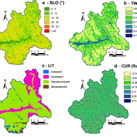 Spatial Distribution Of The Four Selected Controlling Factors Download Scientific Diagram
