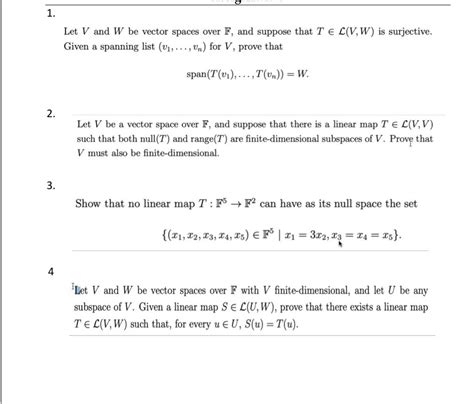 Solved Let V And W Be Vector Spaces Over F And Suppose Chegg