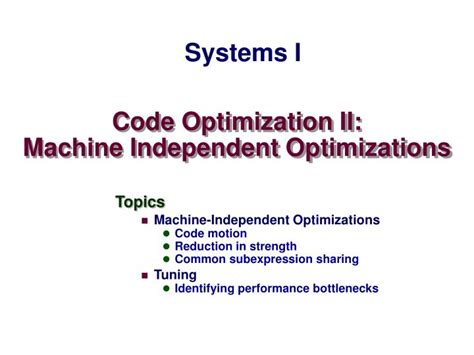 Ppt Code Optimization Ii Machine Independent Optimizations