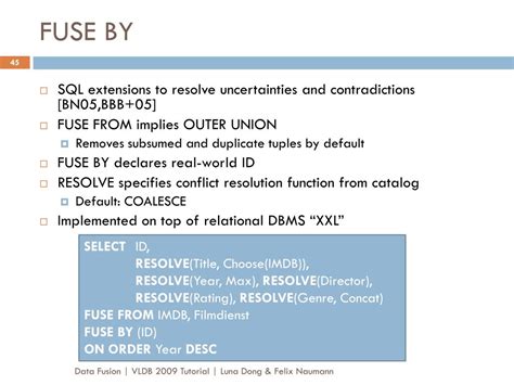 Ppt Data Fusion Resolving Data Conflicts In Integration Powerpoint