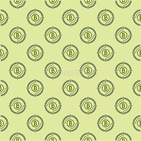 Bitcoin Sign Inside Target Vector Crypto Technology Colored Seamless
