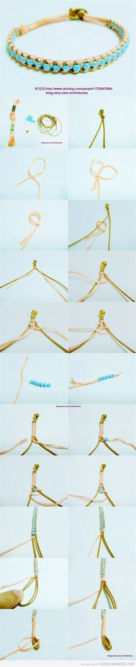 Cómo aprender a hacer una pulsera con hilos y cuentas paso a paso Pulseras de Hilo Todo