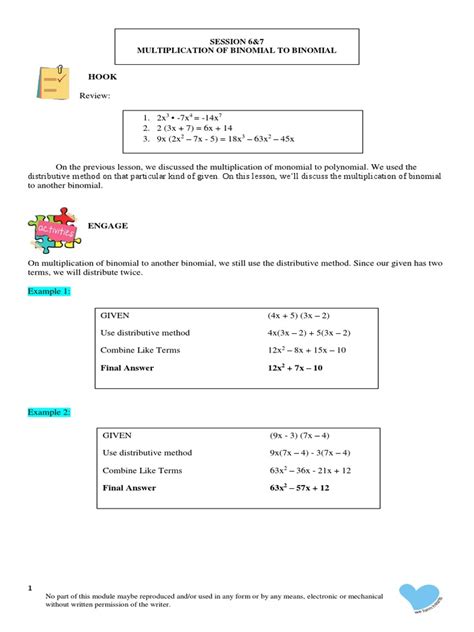 Multiplication Of Binomial To Binomial Pdf Numerical Analysis Mathematical Objects
