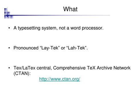 Ppt An Introduction To The Latex Typesetting System Powerpoint Presentation Id 2186026