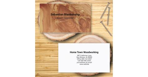 Woodworking Craftsman Finish Wood Texture Business Card Zazzle