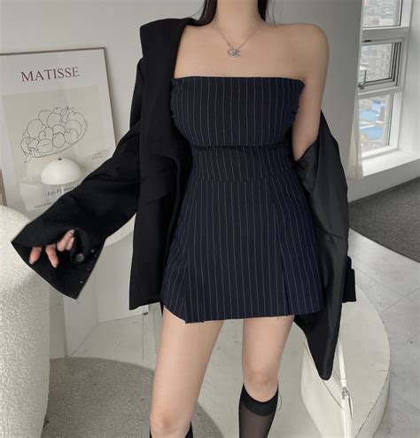 재입고 한정수량 주문폭주세트가격 튜브탑 미니스커트 투피스 Set 에이블리