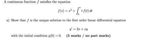 solved a continuous function f satisfies the equation f x