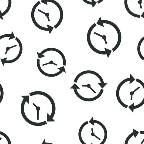 Clock Countdown Icon Seamless Pattern Background Time Chronometer Vector Illustration Watch