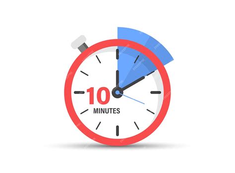 Premium Vector 10 Minutes On Stopwatch Icon In Flat Style Clock Face Timer Vector Illustration