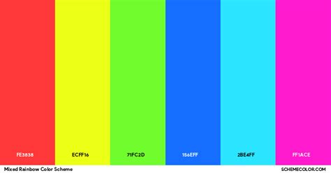 Mixed Rainbow Color Scheme Palettes