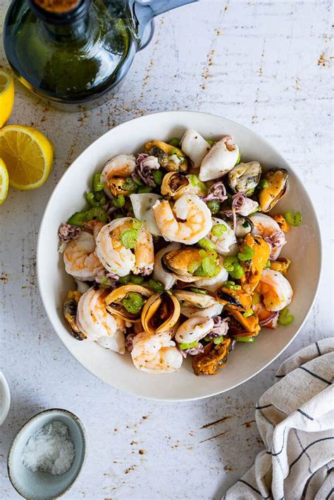 Easy Seafood Salad Recipe Easy Seafood Seafood Recipes Sea Food