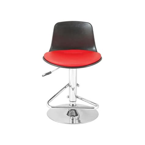 قیمت و خرید صندلی بار، دارای پایه دیسکی رکابدار با روکش رنگ الکترواستاتیک مشکی بهترین قیمت