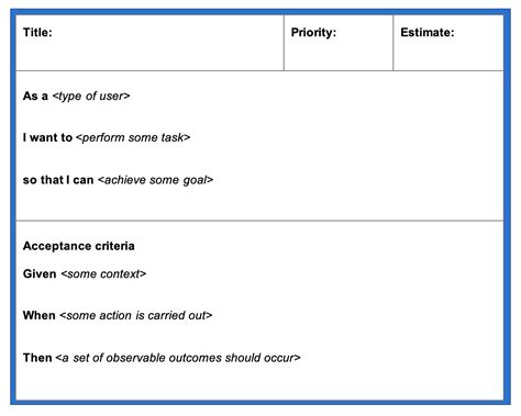 Sample Agile User Story Templates Content Calendar Template
