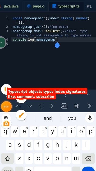 Typescript Objects Types Index Signaturesshorts Typescript Object