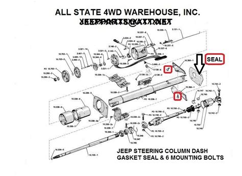 Jeep Steering Column Parts Diagram C4 Used Steering Column Assembly