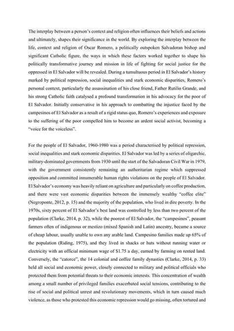 Religion And Life Wace Atar Unit 4 Oscar Romero Interplay Essay