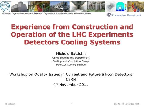 Ppt Experience From Construction And Operation Of The Lhc Experiments Detectors Cooling