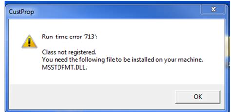 Missing MSSTDFMT DLL File Error Hawk Ridge Systems