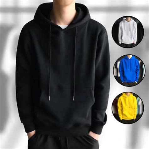 Jay Store เสื้อฮู้ดผู้ชาย เสื้อกันหนาวผู้ชาย เสื้อฮู้ดแขนยาว ท็อปส์ซูอื่นๆ เสื้อแจ็คเก็ตผู้ชาย