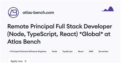 Atlas Bench Hiring Principal Full Stack Developer Node Typescript