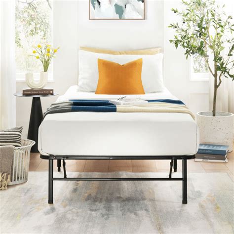 Ebern Designs Lianna Metal Smartbase Folding Platform Bed Frame