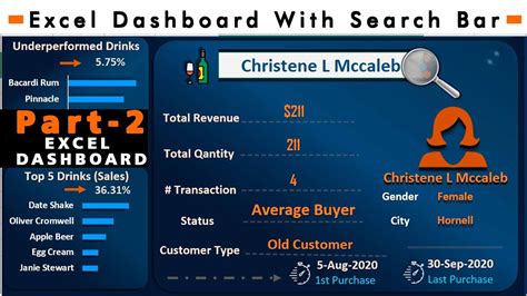 Easy And Interactive Excel Dashboard Part 2 Create Excel Search Bar Advanced Excel Dashboard