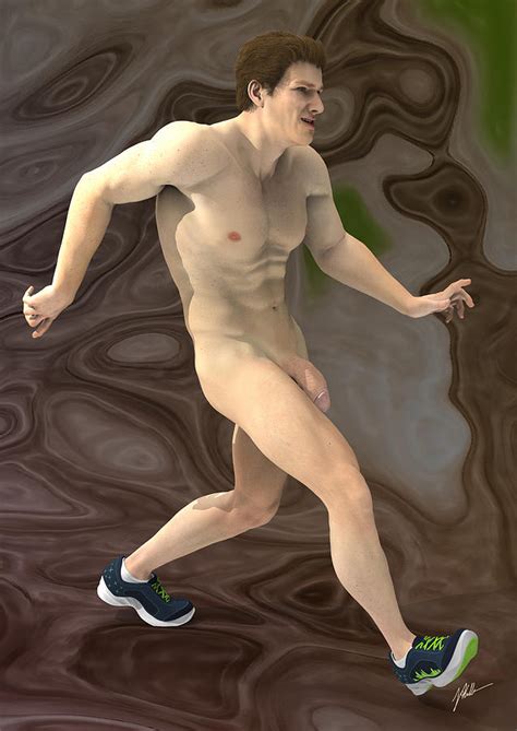 Naked Smug Runner Digital Art By Joaquin Abella Fine Art America