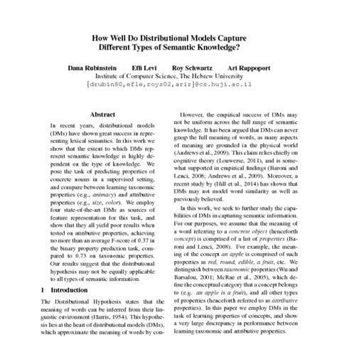 How Well Do Distributional Models Capture Different Types Of Semantic