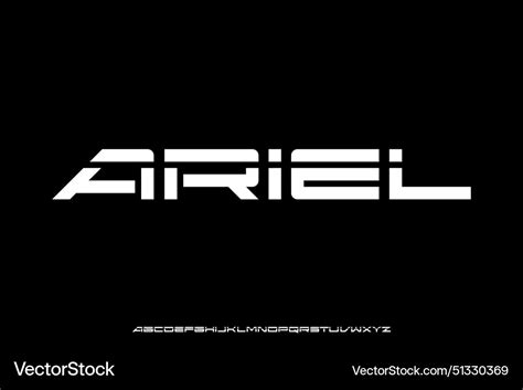 Modern Futuristic Ariel Alphabet Display Font Vector Image